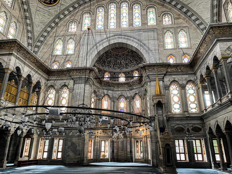Inside in Details, Nuruosmaniye Mosque, Istanbul, Turkey Stock Photo ...