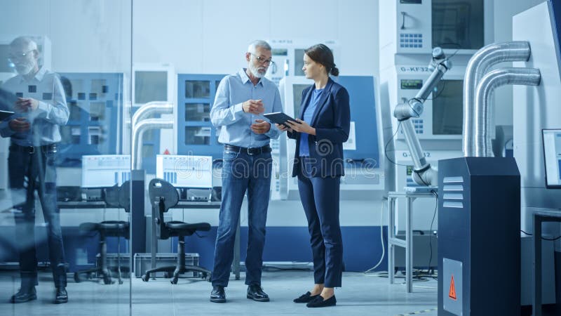 Inside Office: Digital Engineering Professional Working on Personal ...