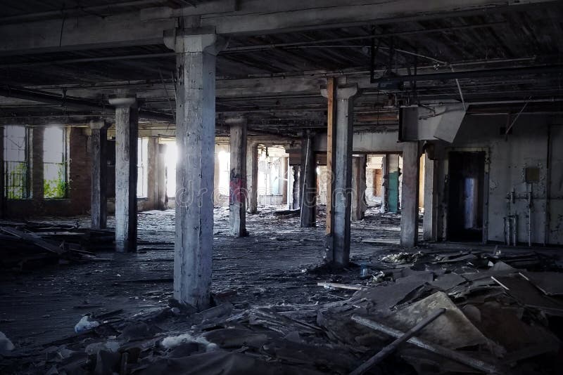 A Photo of the Inside of an Old Abandoned Warehouse before Being Torn ...