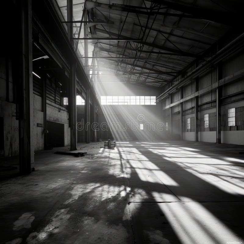 Inside an Old Abandoned Factory with the Sun Streaming through the ...