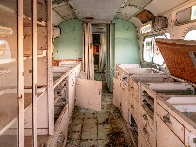Inside of an Old Abandoned Van Stock Photo - Image of automobile ...