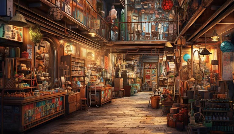 Inside the Old Bookstore, a Large Collection of Illuminated Books ...