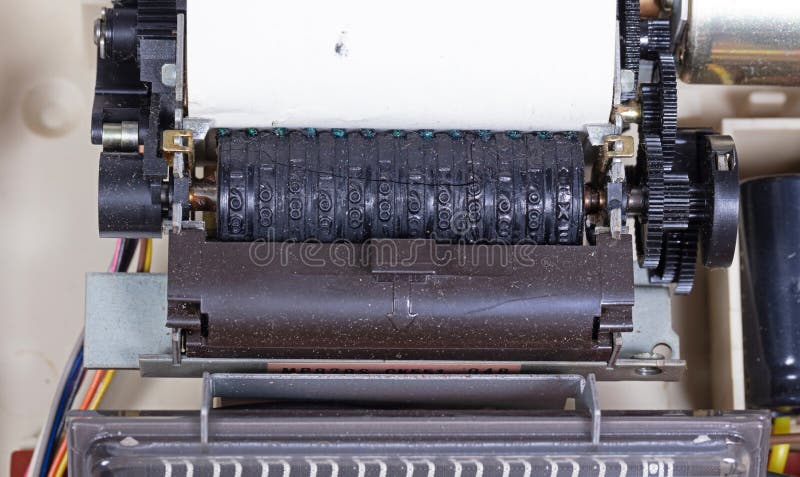 The Inside of an Old Calculator Stock Image - Image of storage, paper ...