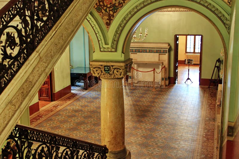 Inside old castle stock image. Image of paint, colored - 62900087