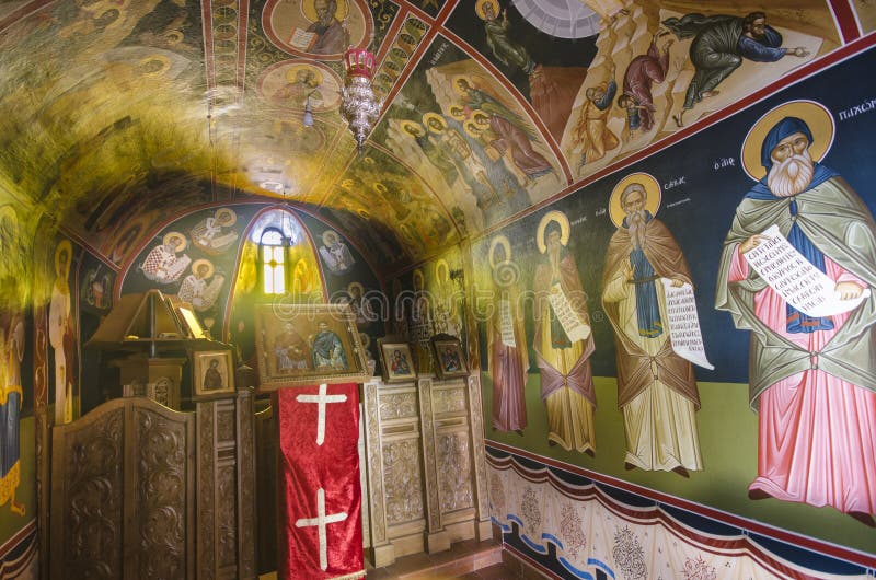 Inside old church stock photo. Image of meteora, interior - 42141306