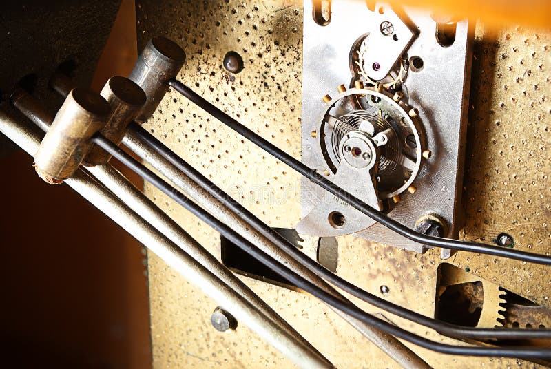 Inside old clock. stock image. Image of industrial, motion - 22701365