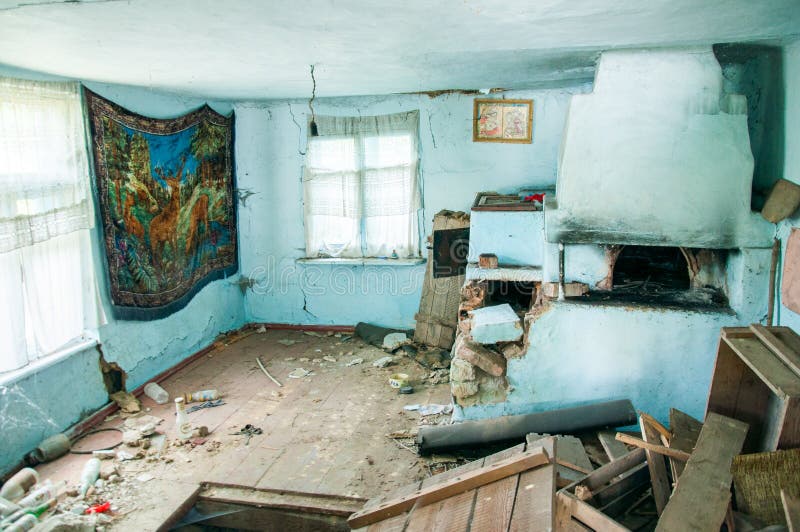 Inside an Old Collapsed Earthen House. Stock Photo - Image of little ...