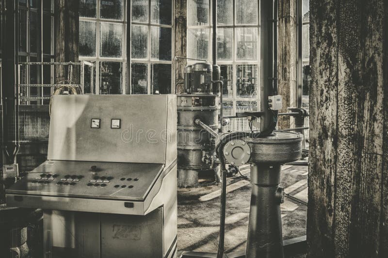 Inside of an Old Factory with Mechanisms Stock Image - Image of ...