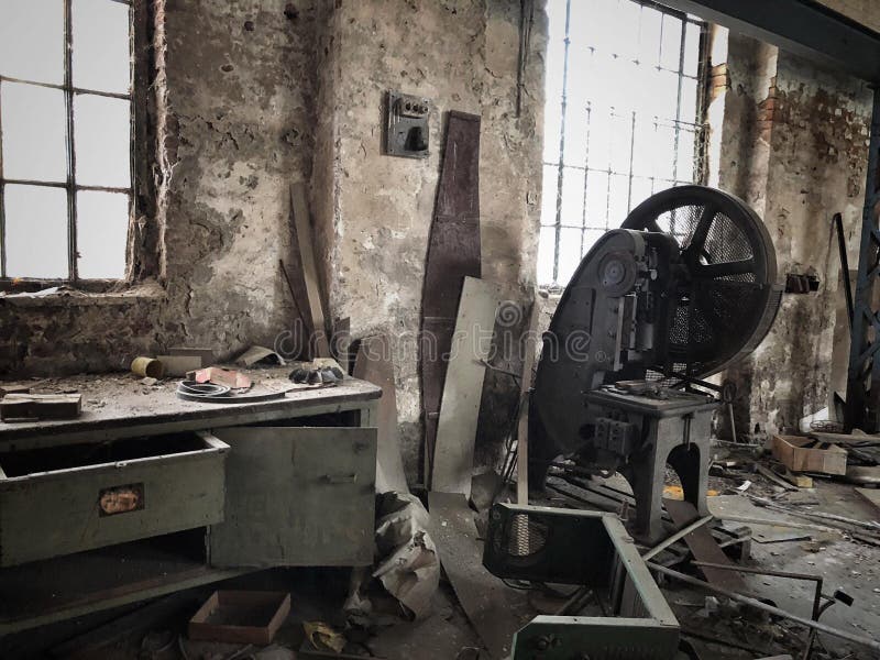 Inside an Old Factory Outside the City Stock Image - Image of ...