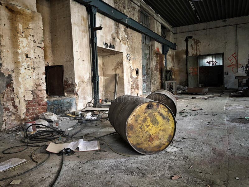 Inside an Old Factory Outside the City Stock Photo - Image of stone ...