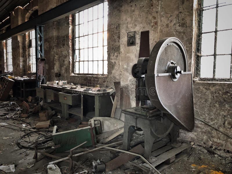 Inside an Old Factory Outside the City Stock Image - Image of equipment ...