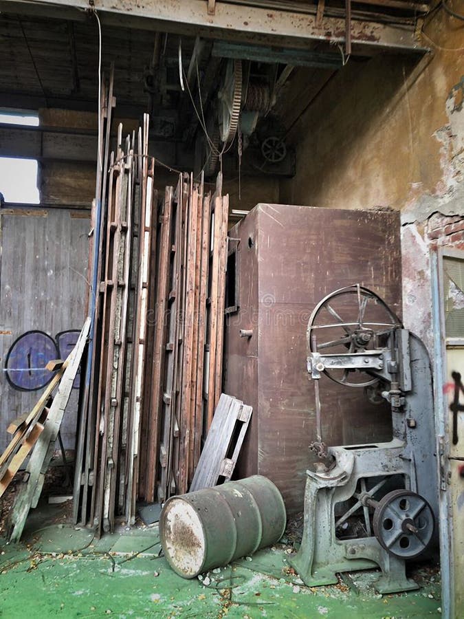 Inside an Old Factory Outside the City Stock Image - Image of ...