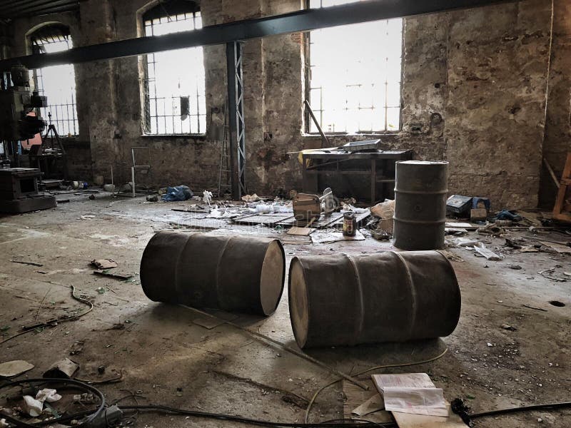 Inside an Old Factory Outside the City Stock Image - Image of alcohol ...