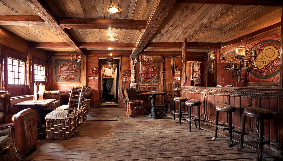 Inside an Old Far West Saloon, AI Generated Stock Illustration ...