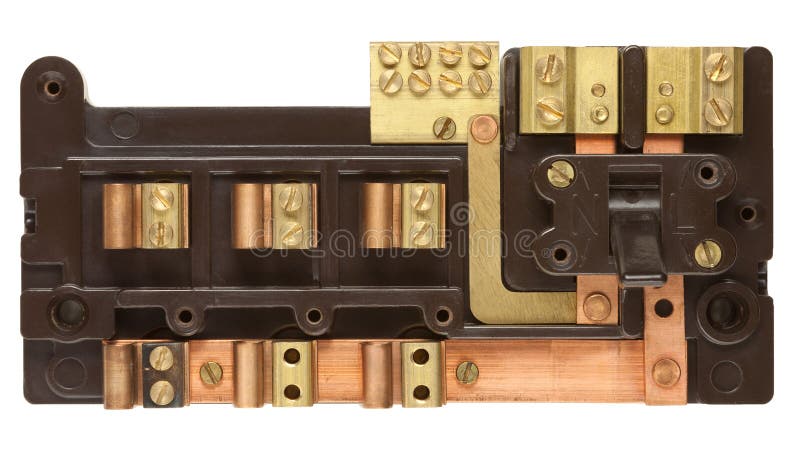 Inside an Old Fuse Box stock image. Image of conduct - 74002319