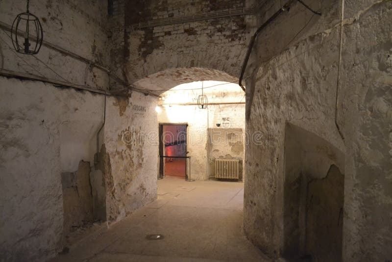 Inside an Old German Bunker Stock Image - Image of labels, arch: 171344861