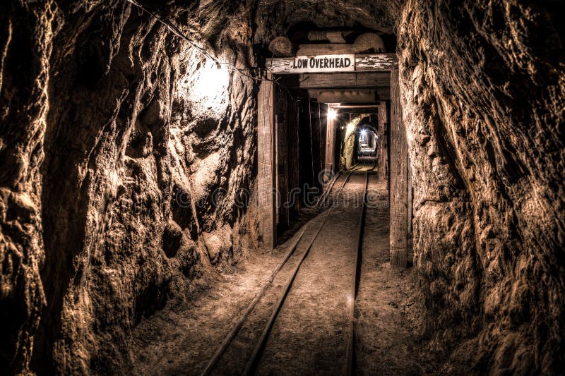 Inside a Old Gold Mine stock photo. Image of cavern - 204880290