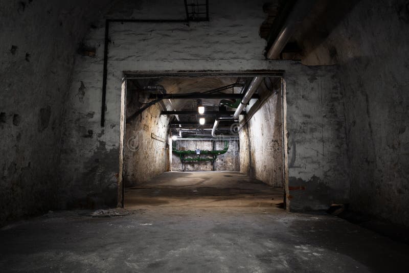 Inside an Old Industrial Building, Basement Stock Image - Image of ...