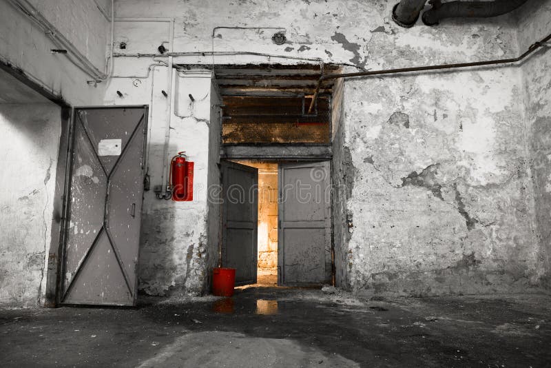 Inside an Old Industrial Building, Basement Stock Image - Image of ...