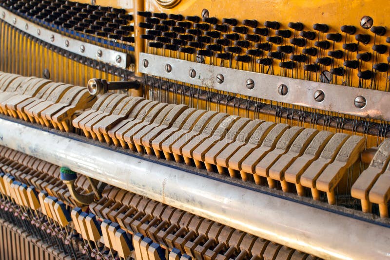Inside of the old piano stock image. Image of classical - 20811595