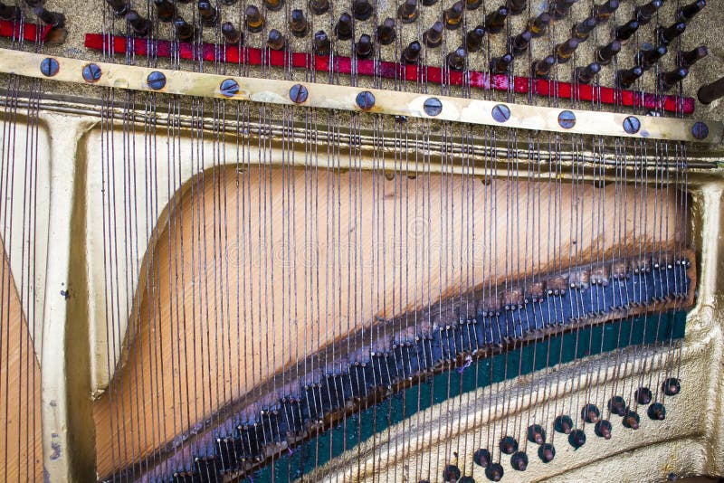 Inside an old piano stock photo. Image of hammers, design - 96828458
