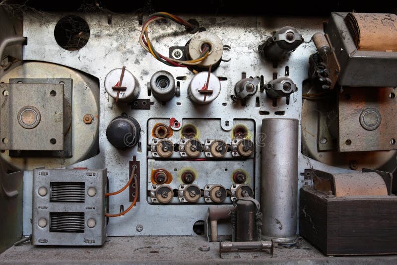 Inside of an old radio set stock image. Image of audio - 29192569
