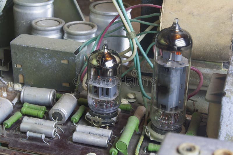 Inside of old radio set stock image. Image of glow, audio - 28334949