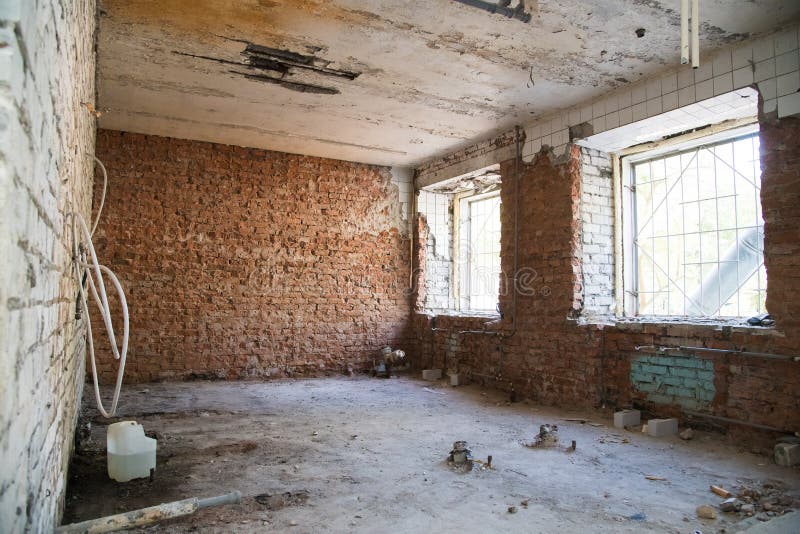 Inside an Old Residential Building during Renovation and Reconstruction ...