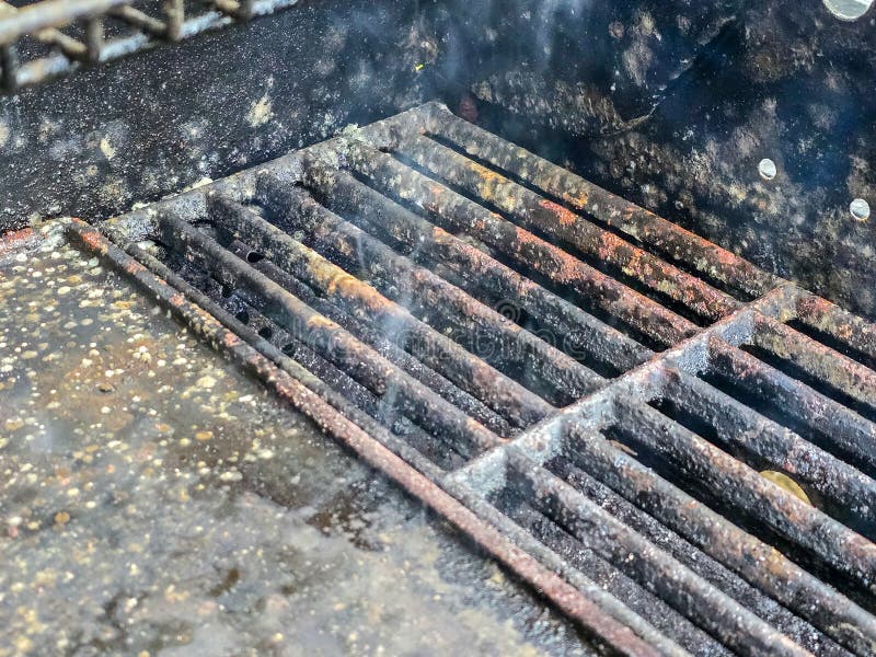 Inside of an Old Rusty Barbecue with Mold on the Grill Grate Stock ...