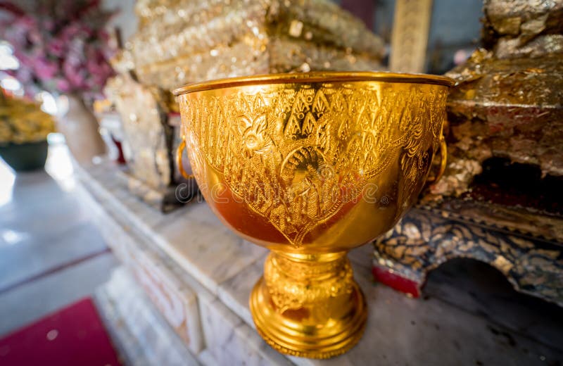 Inside of Old Traditional Buddhist Temple in Thailand Stock Photo ...