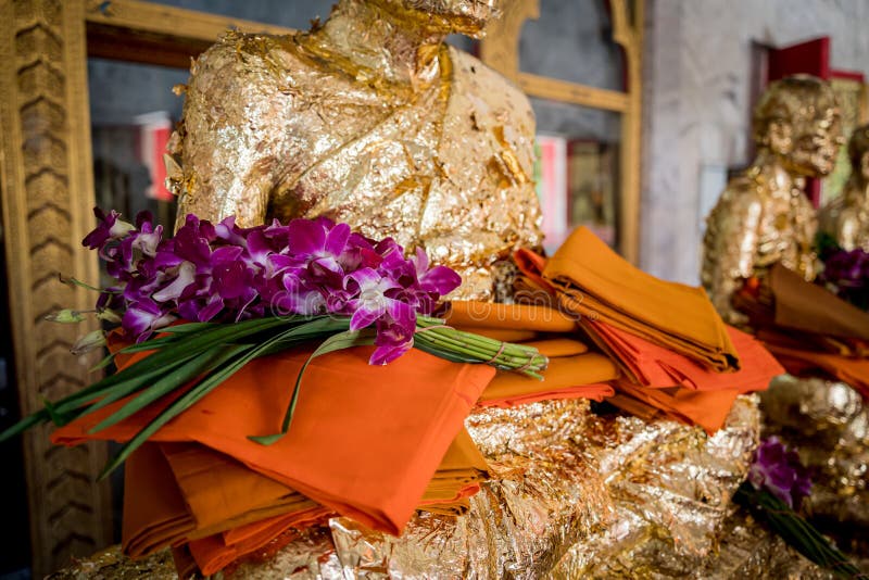 Inside of Old Traditional Buddhist Temple in Thailand Stock Photo ...