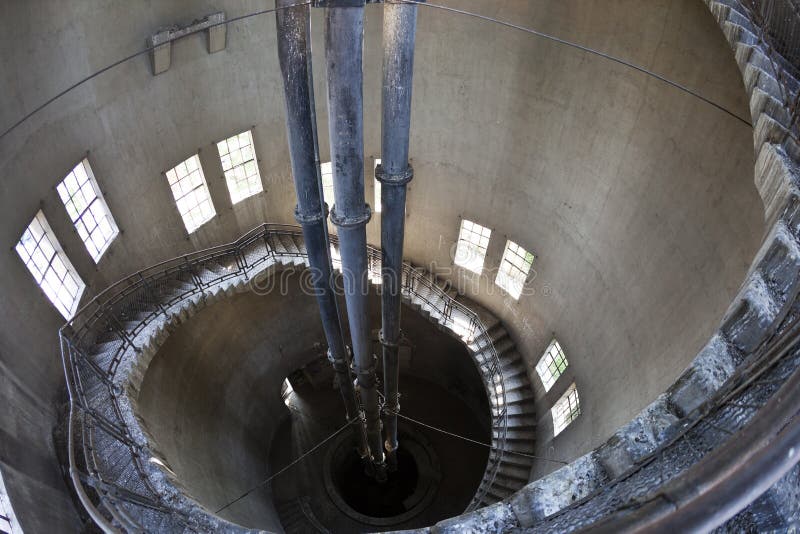 Inside of old water tower stock image. Image of deco - 208934619