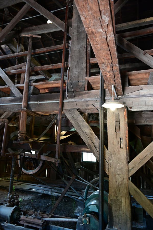 Inside an old wood mill stock photo. Image of vehicle - 238403450
