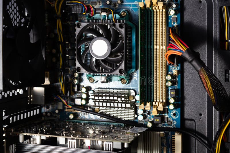 Inside of Old Working Clean Personal Computer Unit Stock Image - Image ...