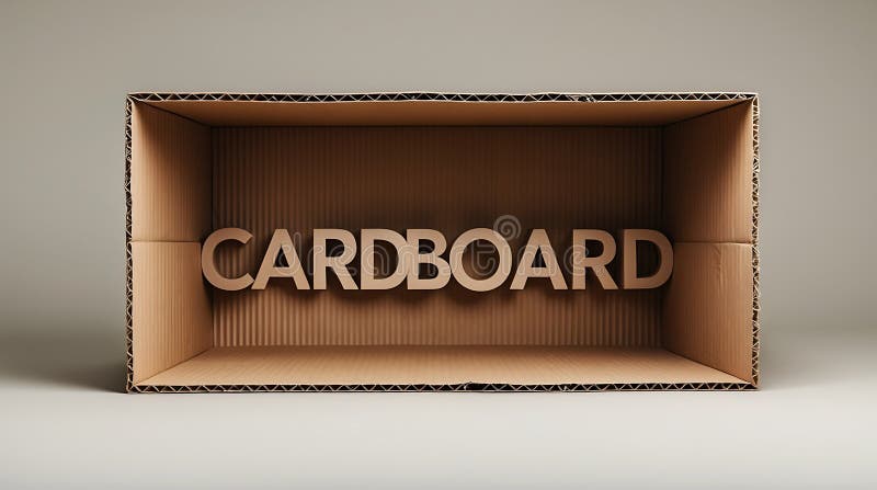 Cardboard Box Displaying the Word Cardboard in Bold Letters on a ...