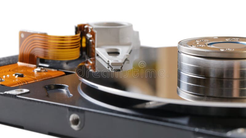 Inside Opened Hard Disk Drive (HDD) Stock Image - Image of drive, disk ...