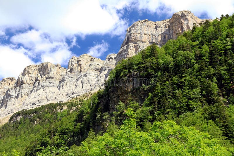 Cliffs and Mountains in Spanish Pyrenees. Stock Image - Image of grass ...