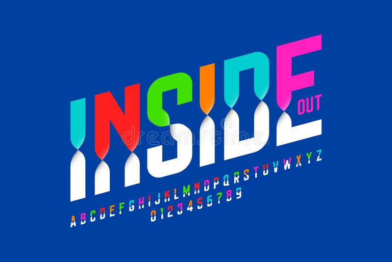 Inside out font stock vector. Illustration of alphabet - 123951113