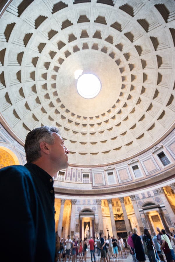 Inside the Pantheon, Rome, Italy. Majestic Pantheon Stock Photo - Image ...