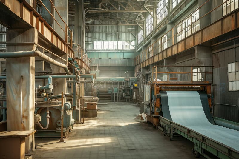 Inside of a Paper Mill Production Machine Stock Image - Image of making ...