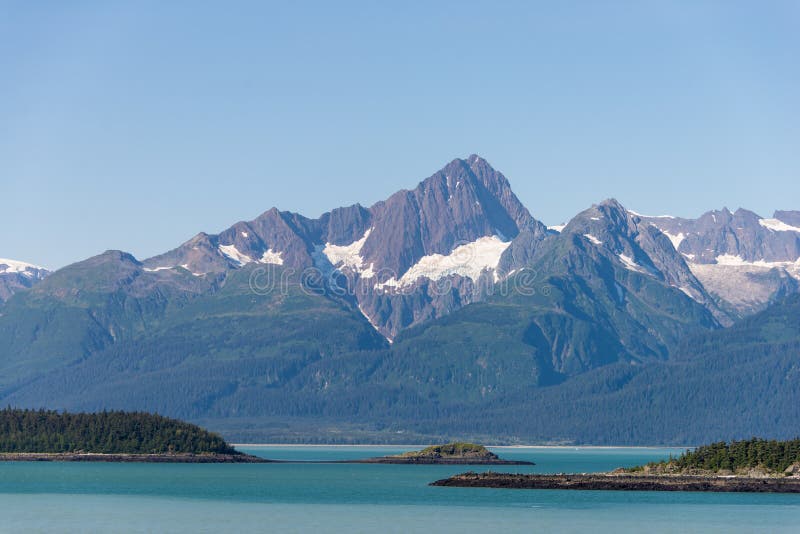 Inside Passage Along the Alaskan Mountain Range Stock Photo - Image of ...