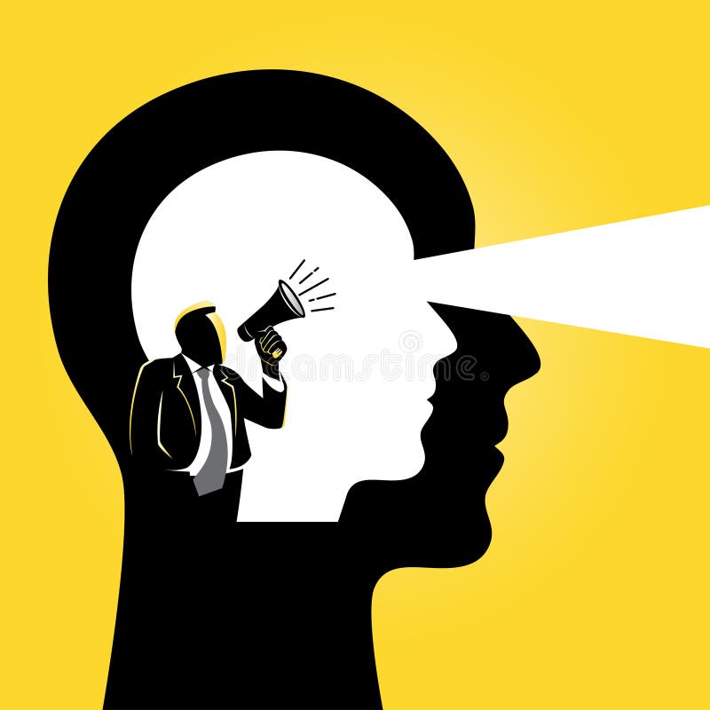 Brain voices (vector) stock vector. Illustration of voice - 4230664