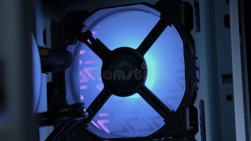 Inside the Personal Computer, Cooling Unit with the Fan of the Stylish ...