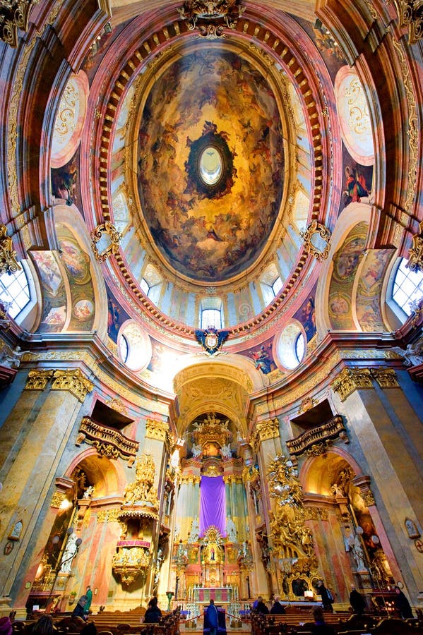 Inside Peterskirche in Vienna Editorial Photography - Image of cupola ...