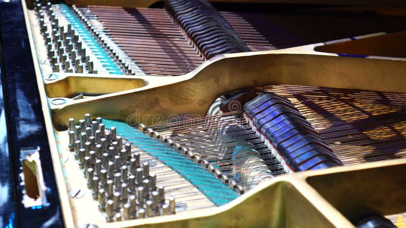 Piano Hammers, Mechanic Hammers and Strings Inside Old Piano, Piano ...