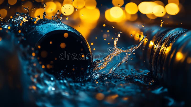 Inside the Pipe, a Captivating View Unfolds, Featuring Swirling Water ...