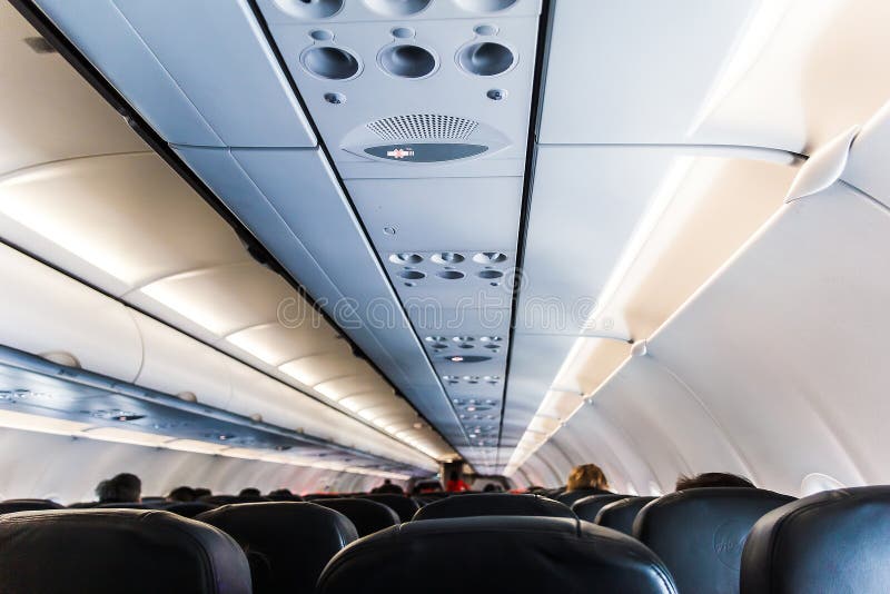 Inside of plane. stock photo. Image of tourist, aircraft - 107790392
