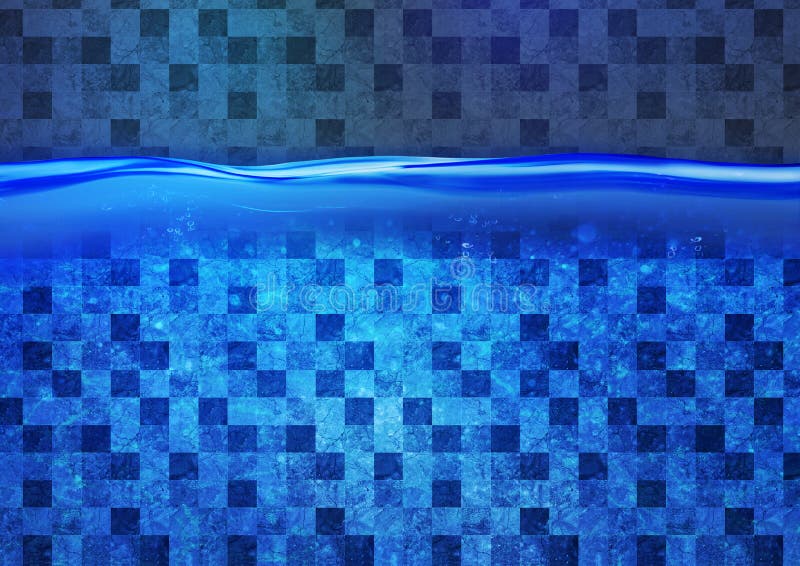 Inside Pool Under Water Square Tiles Background Stock Illustration ...