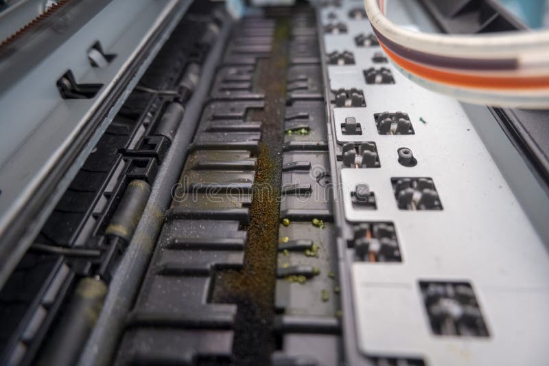 The Inside of a Printer Machine in a Condition that Has Been Frequently ...