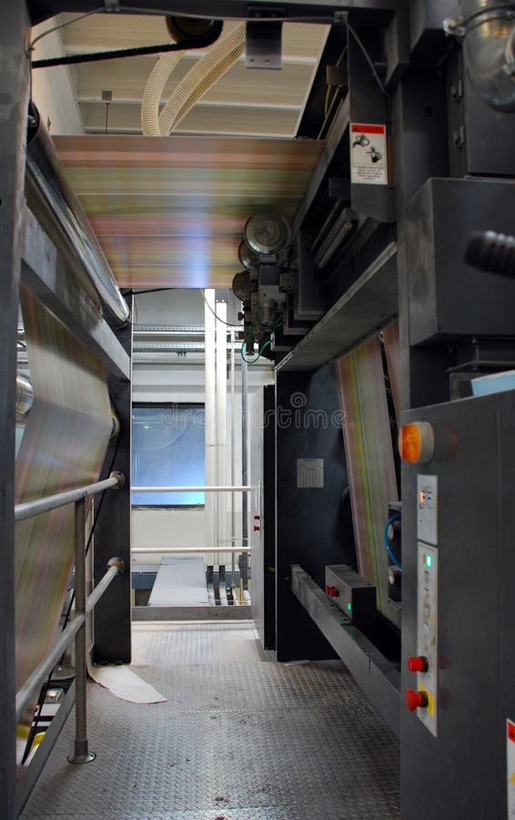 Offset machine working stock photo. Image of printmaster - 4968954